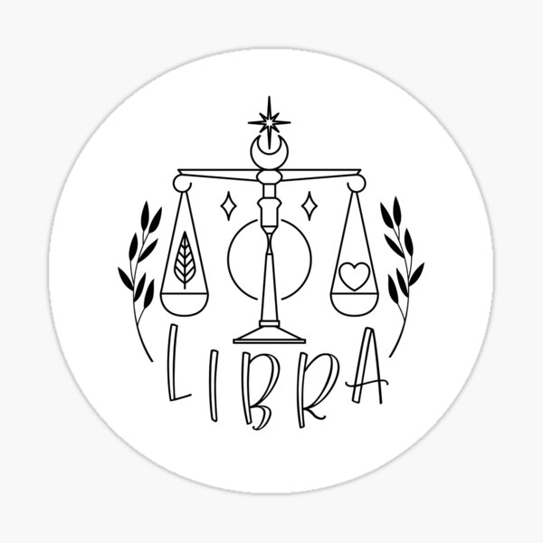 "Libra zodiac sign sticker aesthetic delicate feminine cosmic space ...