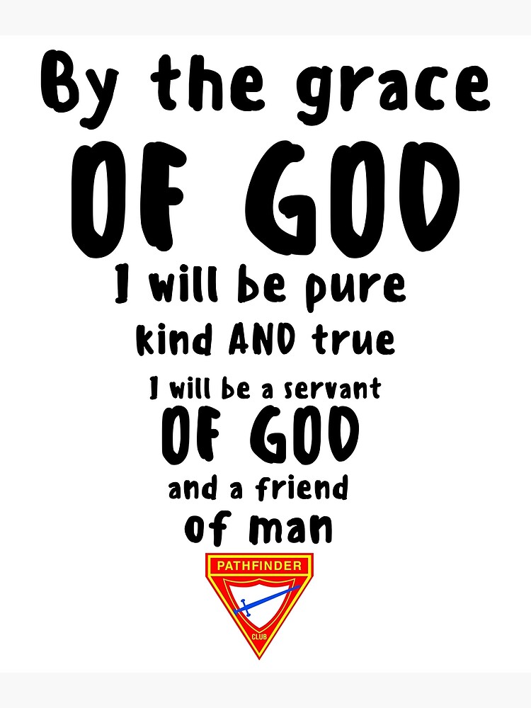 "Pathfinder Pledge Adventist" Art Print for Sale by Just Christianity ...