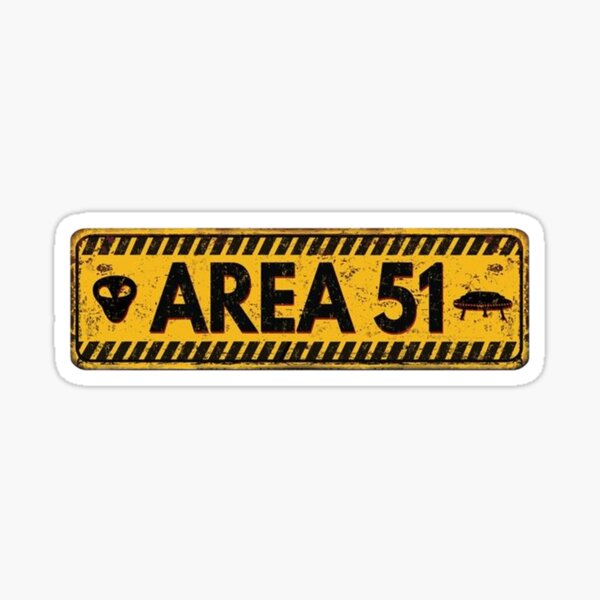 "AREA 51 CLASSIC" Sticker for Sale by THE-TFG | Redbubble