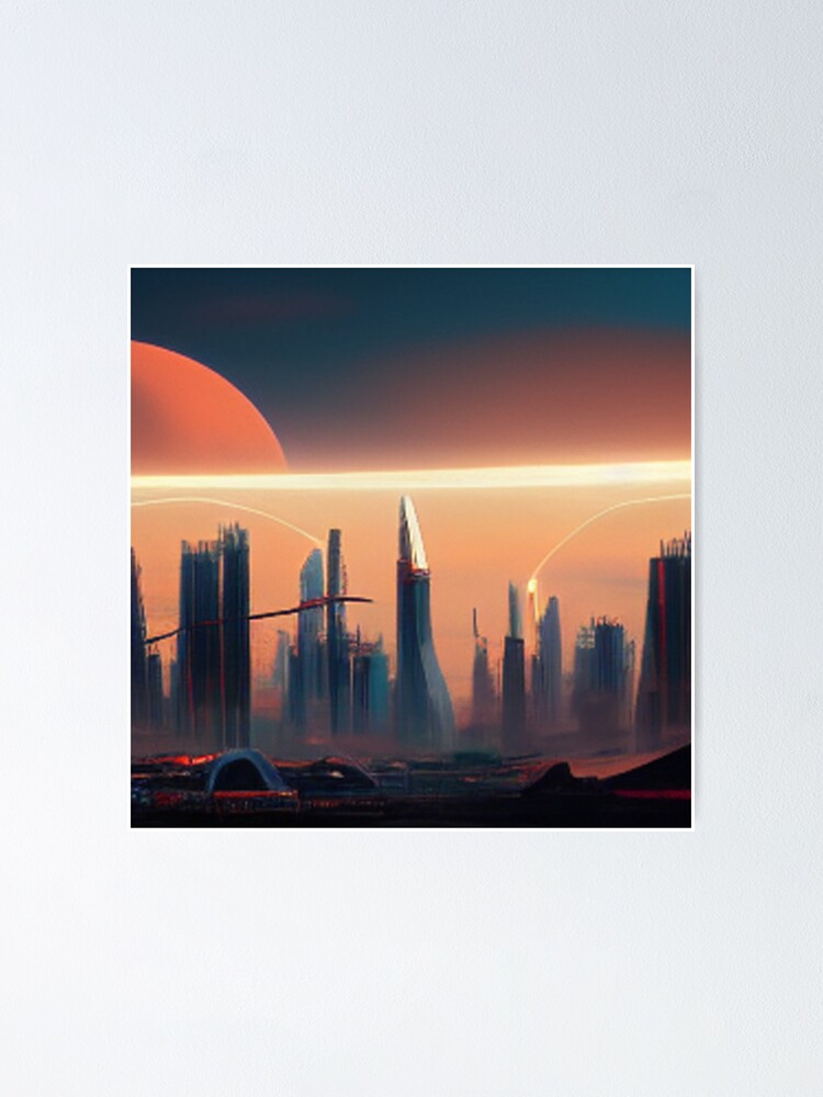 " Pictures of the city of the future / Drawing 2050" Poster for Sale by ...