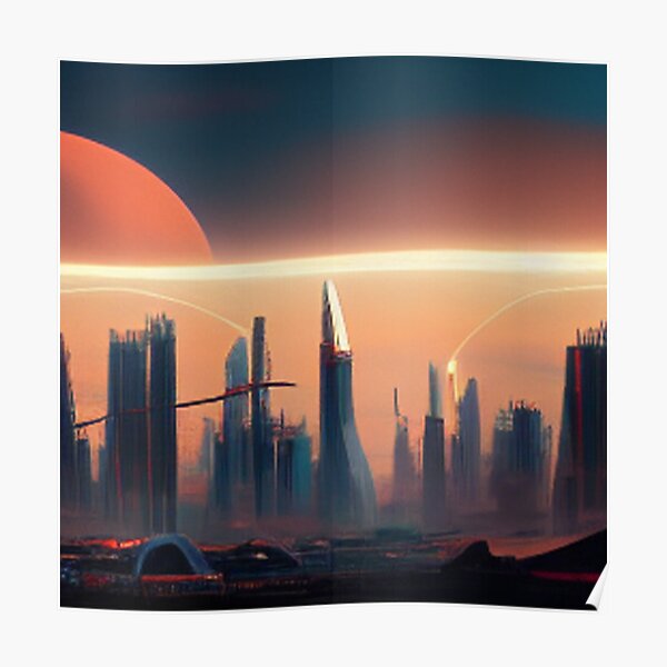" Pictures of the city of the future / Drawing 2050" Poster for Sale by ...