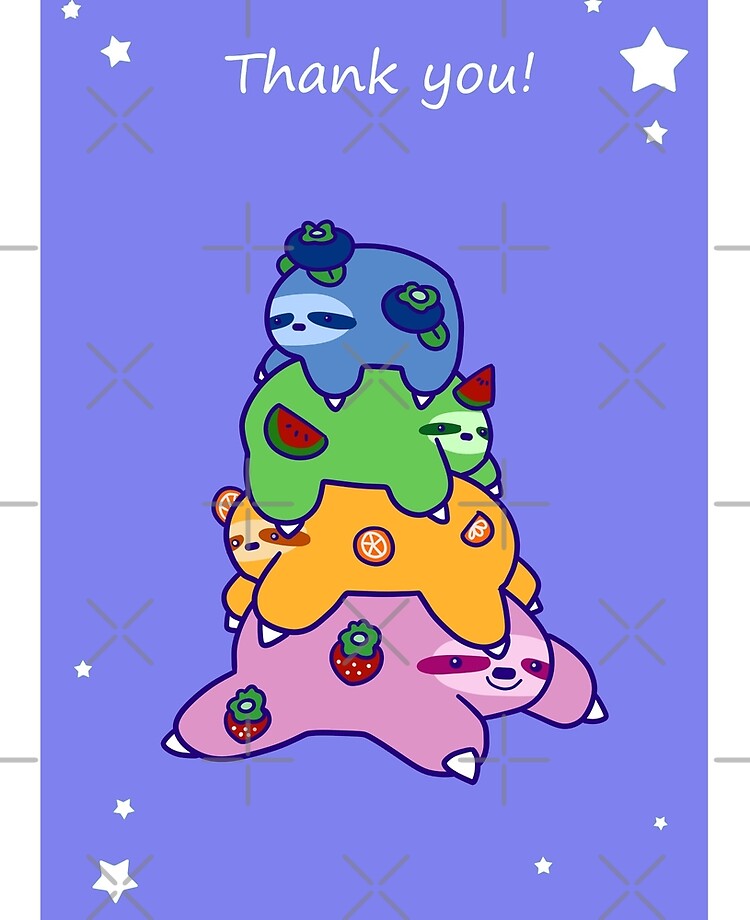 ""Thank You" Fruit Sloth Stack" iPad Case & Skin for Sale by SaradaBoru ...