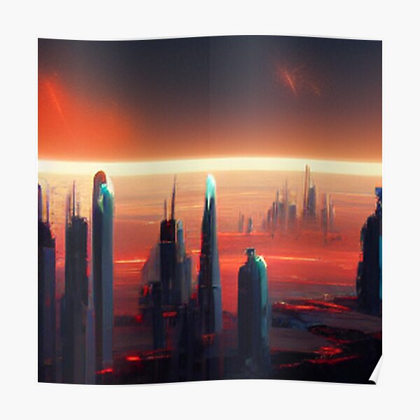 "Pictures of the city of the future / Drawing 2050" Poster for Sale by ...