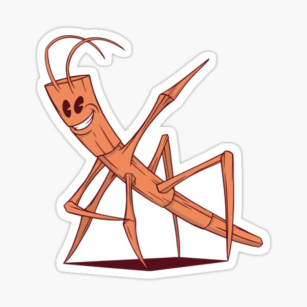 "Stick bug cartoon" Sticker for Sale by Uhhnad | Redbubble