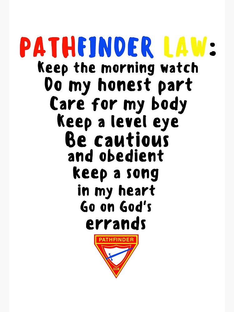 "Pathfinder Law Adventist sticker" Greeting Card for Sale by Just ...