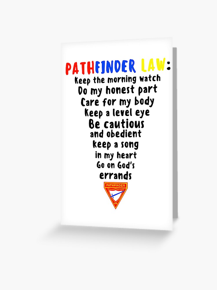 "Pathfinder Law Adventist sticker" Greeting Card for Sale by Just ...