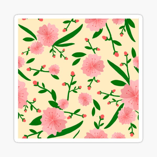 "Pink Floral Pattern" Sticker for Sale by mveenacreations | Redbubble