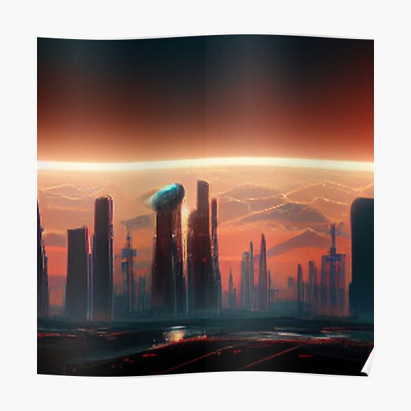 "Pictures of the city of the future / Drawing 2050" Poster for Sale by ...