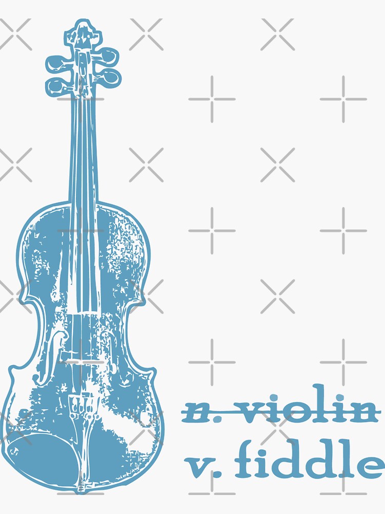 "Fiddle, Not a Violin in Teal" Sticker for Sale by Compassandbliss ...