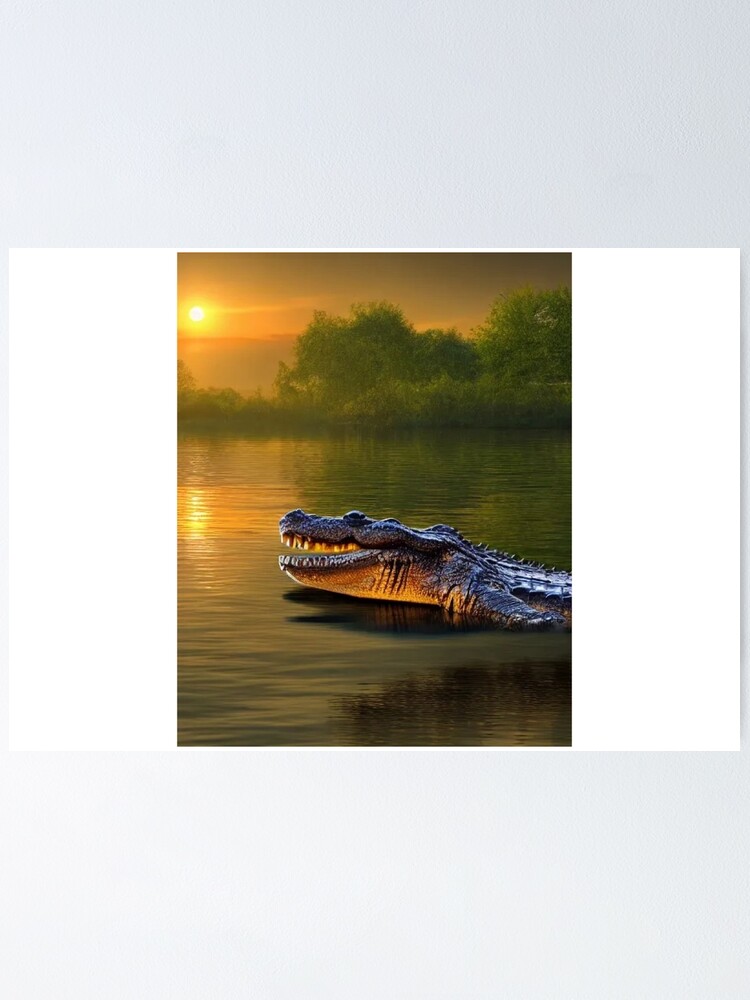 "water alligator " Poster for Sale by Ramdom-Ai-Art | Redbubble