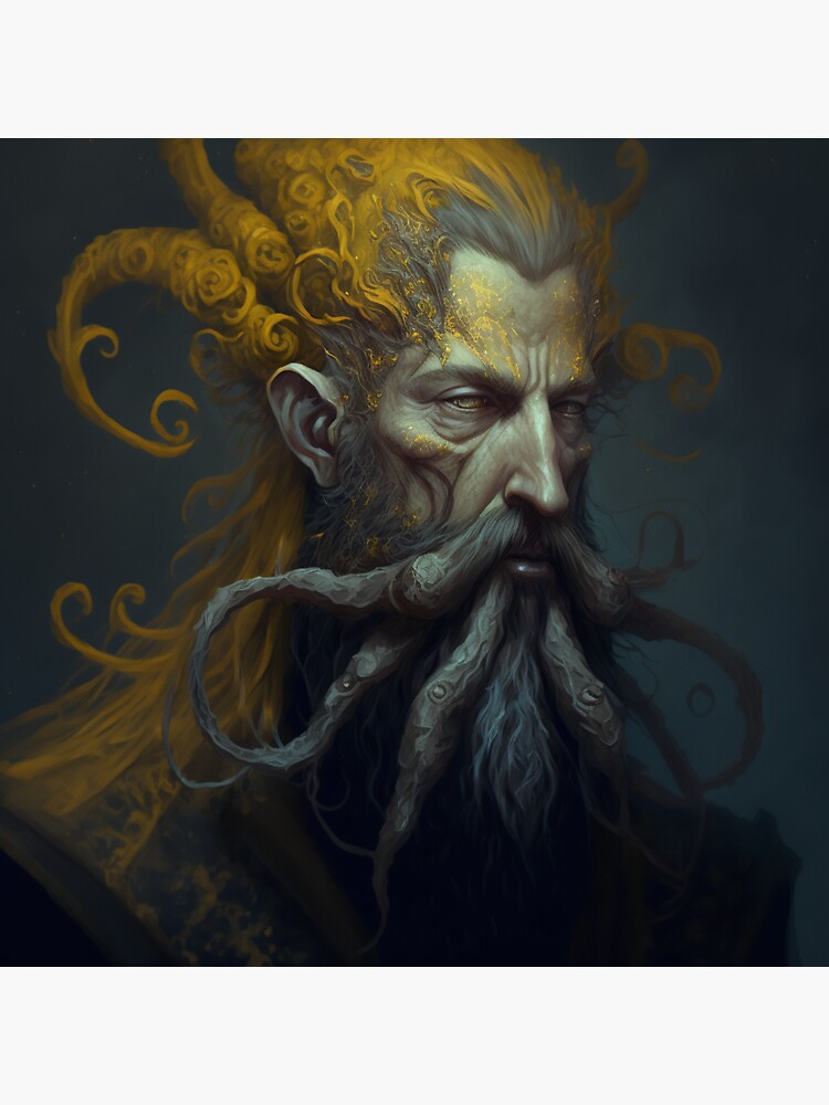 "The King In Yellow: Old Man" Sticker for Sale by ai-miilk | Redbubble