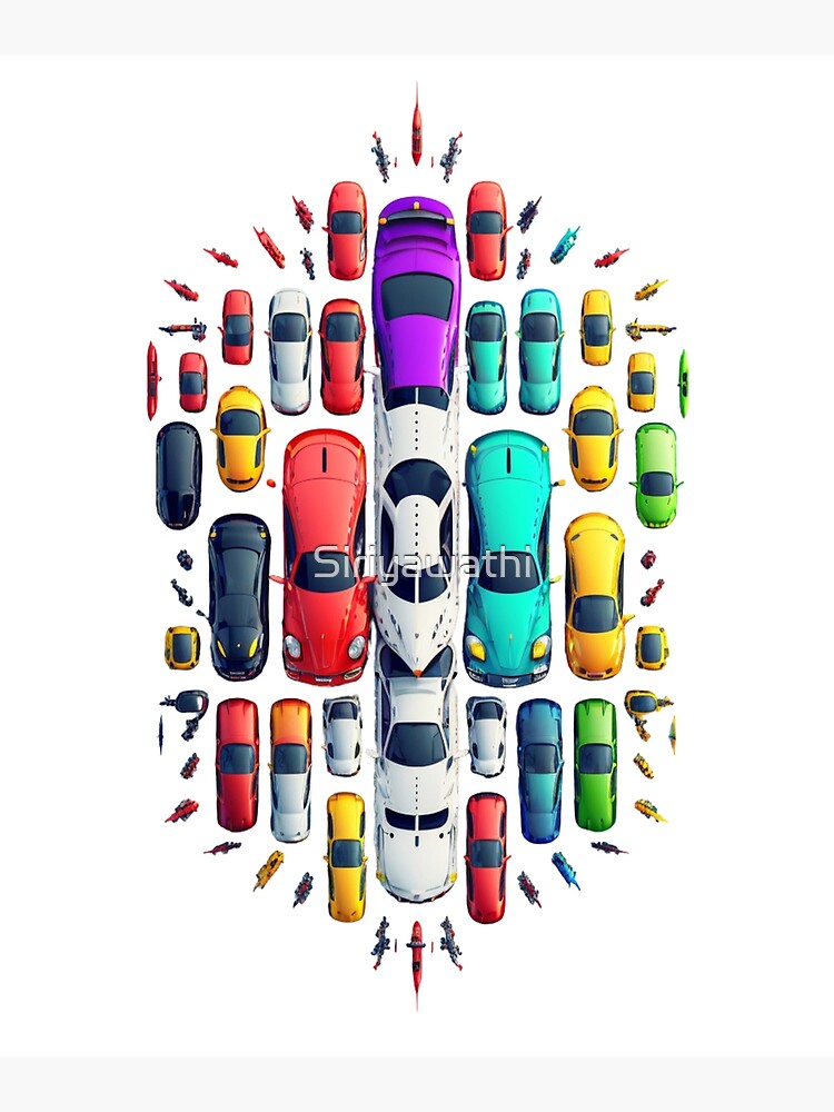 " Cars Aligned On A Grid" Poster for Sale by Siriyawathi | Redbubble