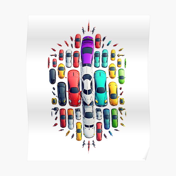 " Cars Aligned On A Grid" Poster for Sale by Siriyawathi | Redbubble