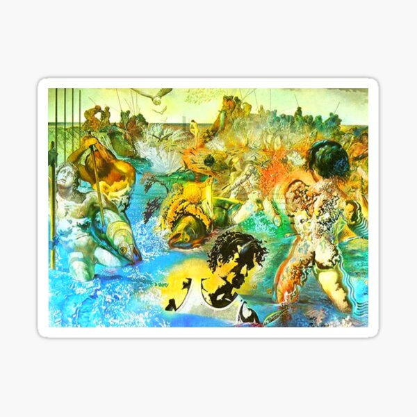 "Salvador Dali Tuna Fishing Painting" Sticker for Sale by Teetans ...