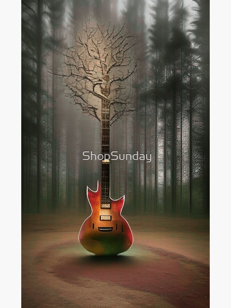 "Acoustic Guitar Tree Of Life Guitar Player Nature Guitarist" Sticker ...