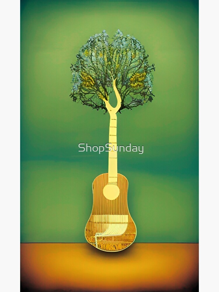 "Acoustic Guitar Tree Of Life Guitar Player Nature Guitaris" Sticker ...