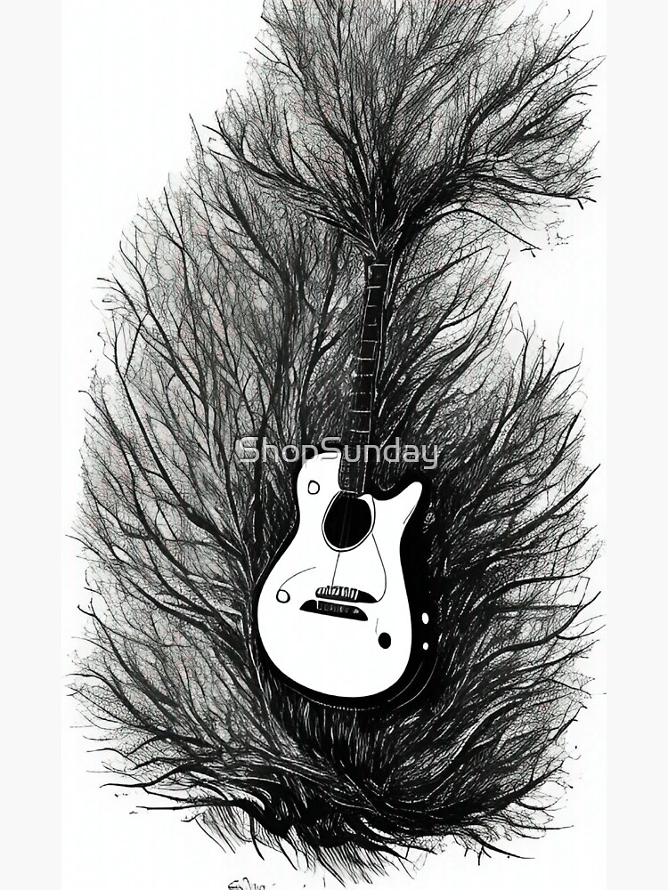 "Acoustic Guitar Tree Of Life Guitar Player Nature Guitarist" Sticker ...
