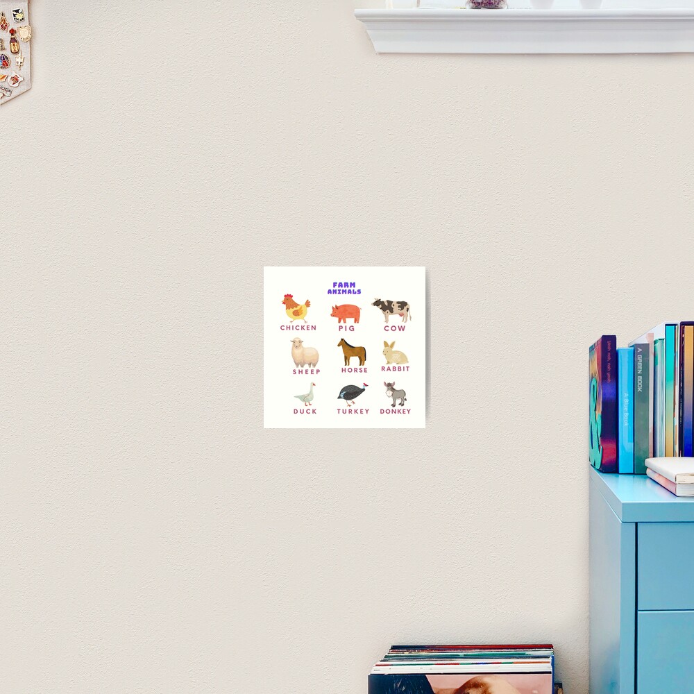 "Farm Animals stickers with Names " Poster for Sale by MichaelGrace ...