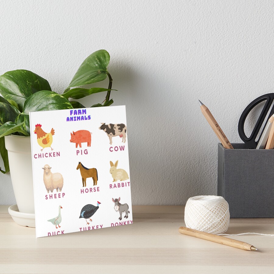 "Farm Animals stickers with Names " Poster for Sale by MichaelGrace ...