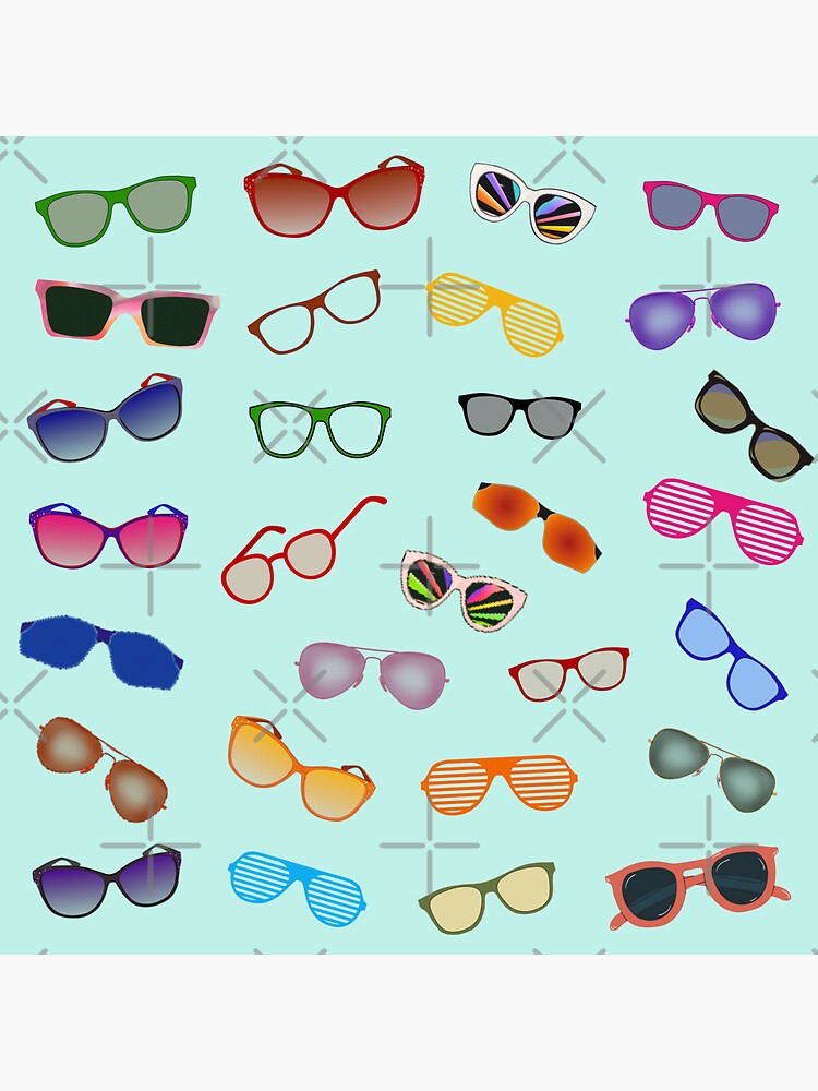 "Vibrant, colorful eyeglasses collage art, home decor, eyeshades ...