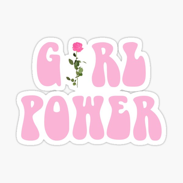 "girl POWER in millennial PINK" Sticker for Sale by lolosenese | Redbubble