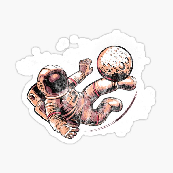 "Spaceman kicking the moon - Essential Worn Design" Sticker for Sale by ...