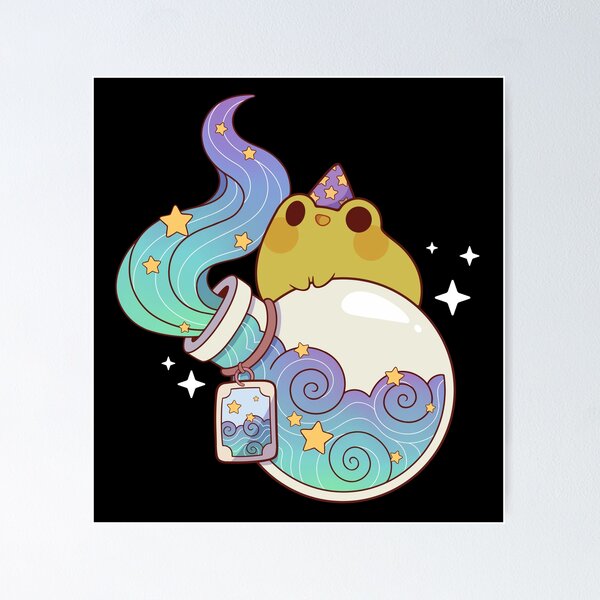 "Dreamy water potion with wizard frog" Poster for Sale by Rihnlin ...