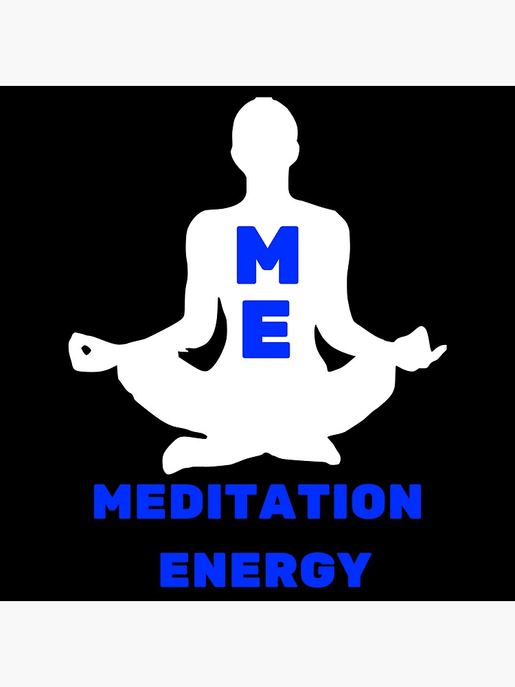 "Meditating Yoga Man | Meditation Energy (Dark Blue Font) | ME Acronym ...