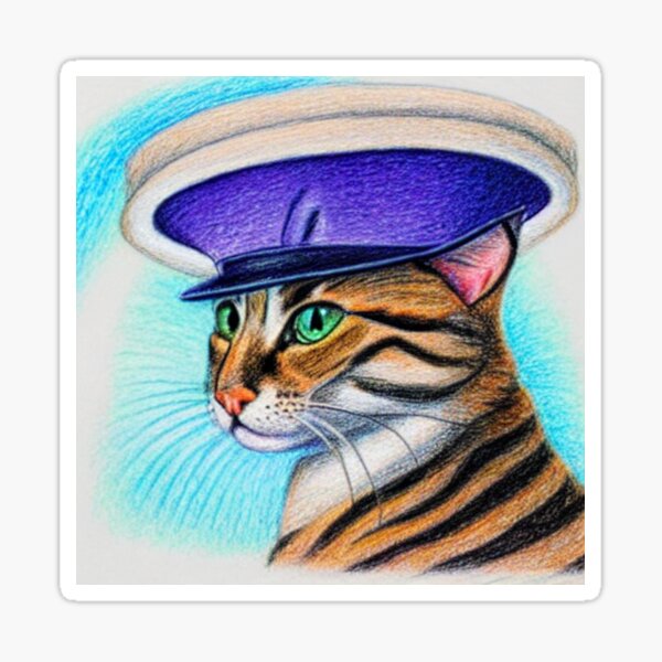 "Captain Cute Cat in Action-Cat in Suit" Sticker for Sale by SN ...