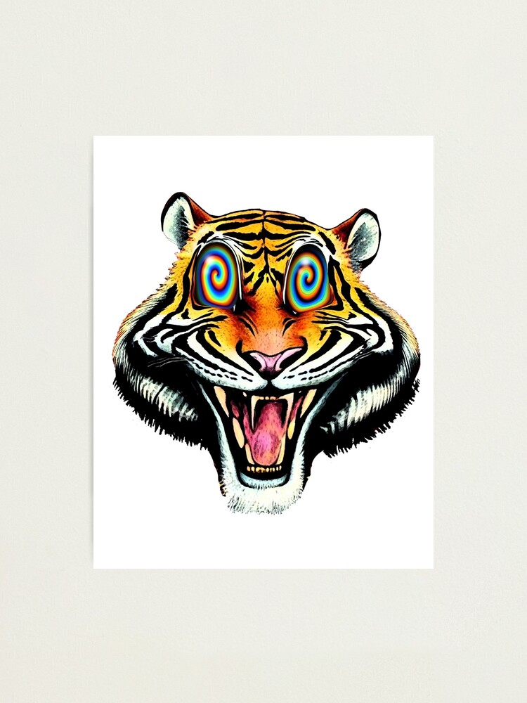 Lámina fotográfica «gato loco | Ácido de tigre | Tigre psicodélico ...