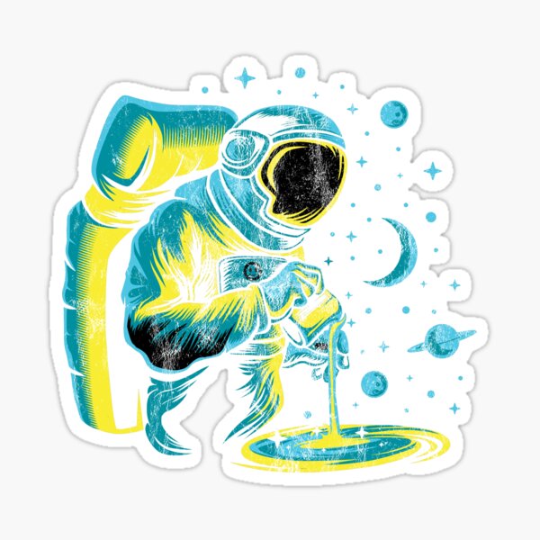 "Spaceman Barista in space - Essential Worn Design" Sticker for Sale by ...