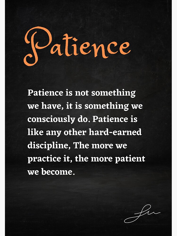 "Patience Definition" Sticker for Sale by WafiMussart | Redbubble