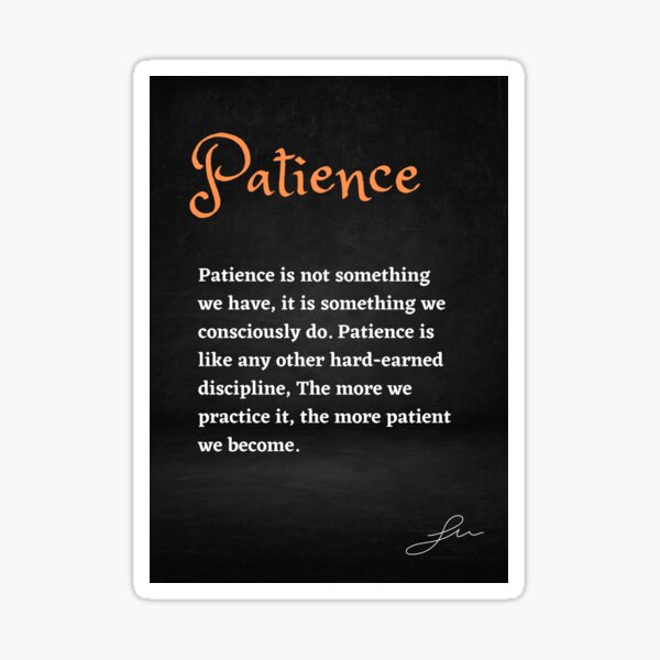 "Patience Definition" Sticker for Sale by WafiMussart | Redbubble