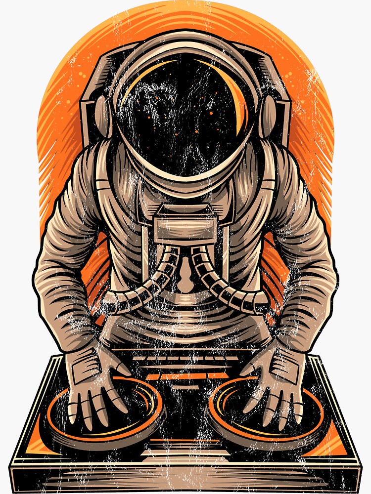 "Spaceman DJ in space - Essential Worn Design" Sticker for Sale by ...