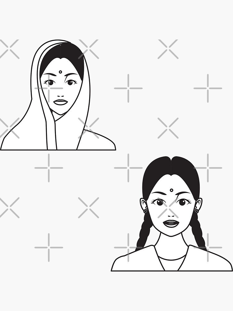 "Pretty Indian women" Sticker for Sale by Sticker-Palace- | Redbubble