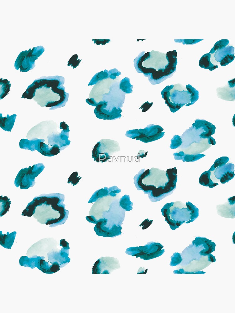"Turquoise Leopard Print" Sticker for Sale by Pavnud | Redbubble