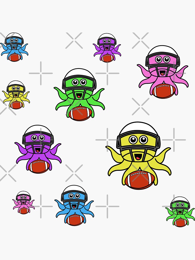 "Octopia-art american football stickers drawing" Sticker for Sale by ...