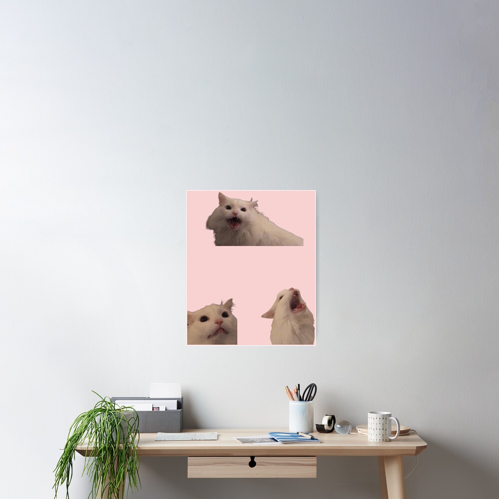"Sticker Set screaming Cat Meme Pack" Poster for Sale by redakhatib ...