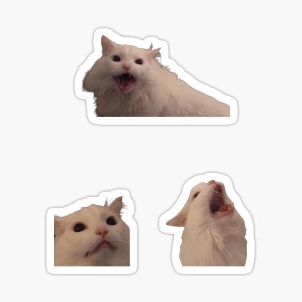 "Sticker Set screaming Cat Meme Pack" Sticker for Sale by redakhatib ...