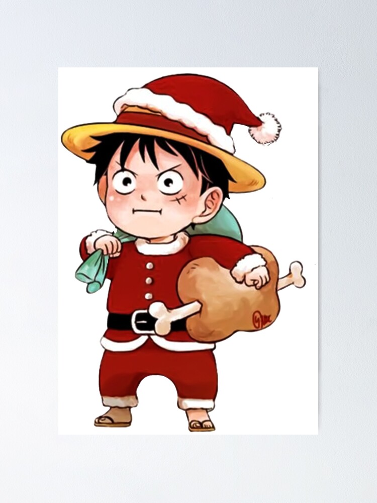 "anime christmas one piece luffy" Poster for Sale by MohamedATouil ...