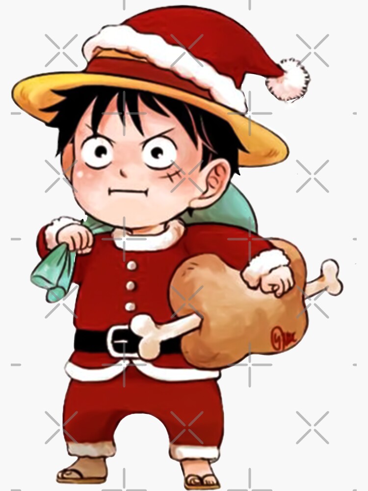"anime christmas one piece luffy" Sticker for Sale by MohamedATouil ...