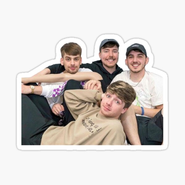"Mr Beast and friends " Sticker for Sale by vpink1 | Redbubble