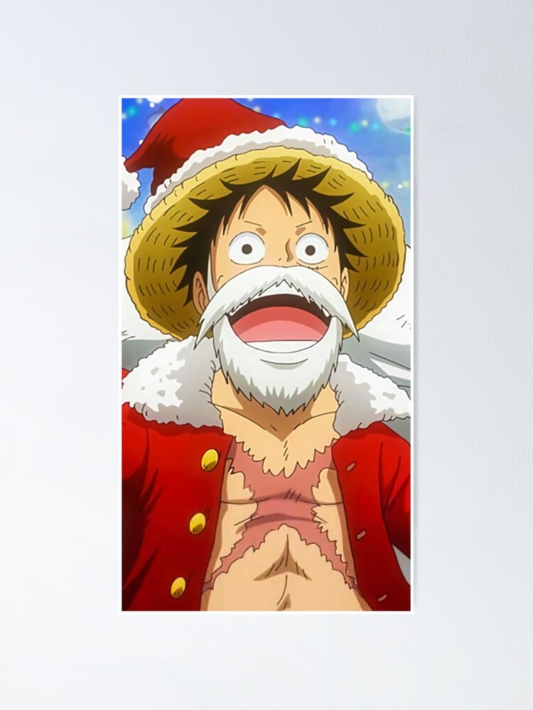"anime christmas one piece luffy" Poster for Sale by MohamedATouil ...
