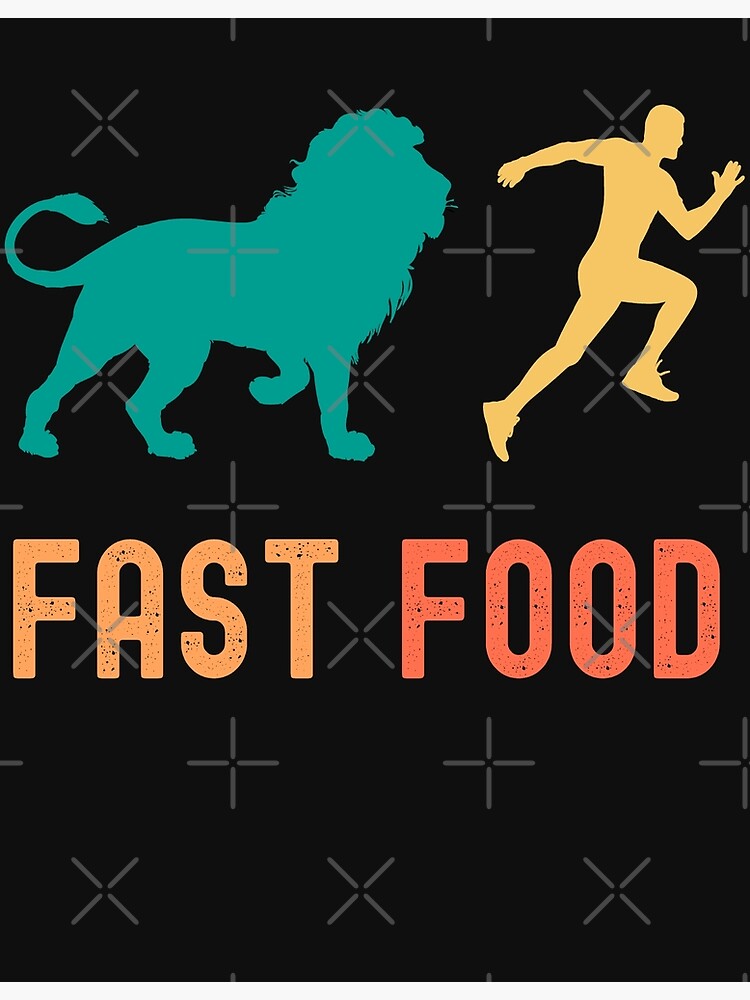 "Lion hunter humor,fast food" Poster for Sale by erozzz | Redbubble