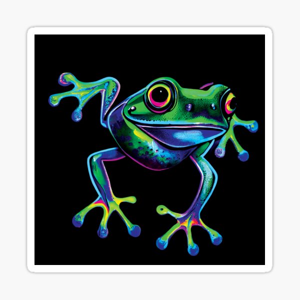 "Neon Frog Art" Sticker for Sale by Geminiartstudio | Redbubble