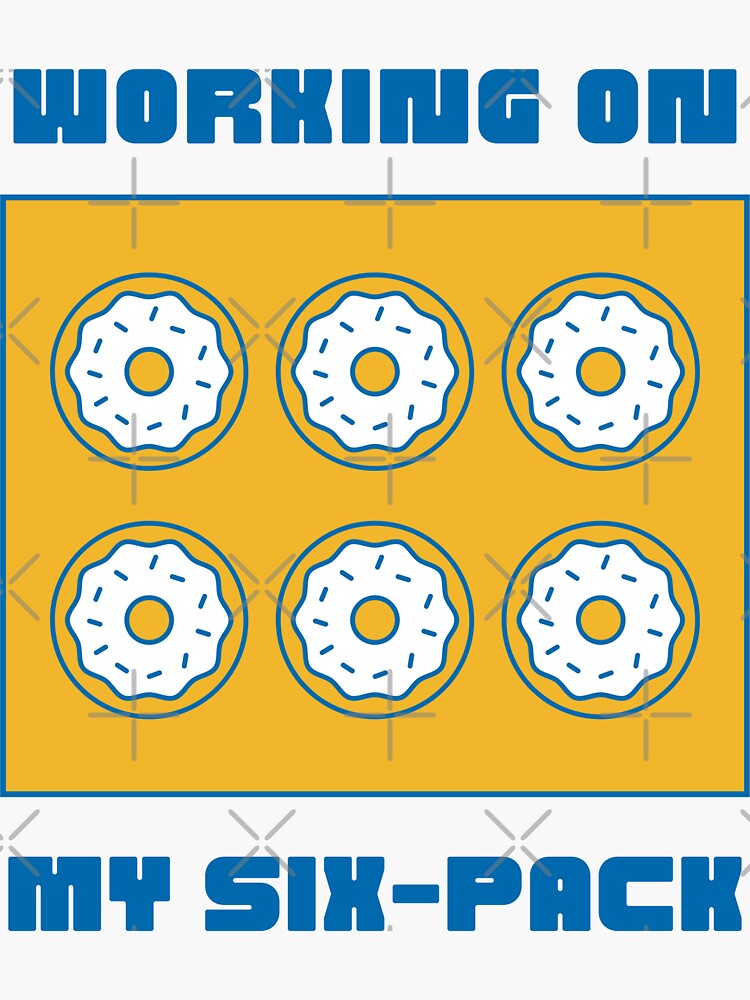 "Working On My Six-Pack Funny" Sticker for Sale by man0s | Redbubble
