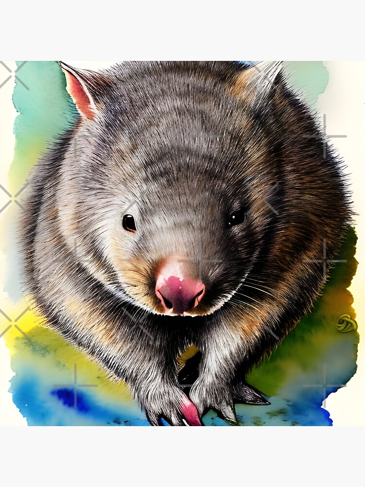 "Watercolor Wombat" Sticker for Sale by TheWombatsDen | Redbubble