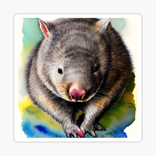 "Watercolor Wombat" Sticker for Sale by TheWombatsDen | Redbubble