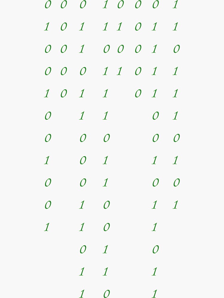 "Binary Numeral System" Sticker for Sale by Abdullah-studio | Redbubble