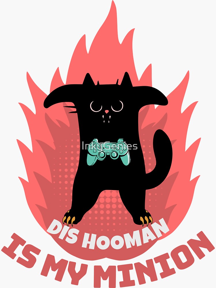 "Cat controlling human, Kawaii demon cat" Sticker for Sale by ...